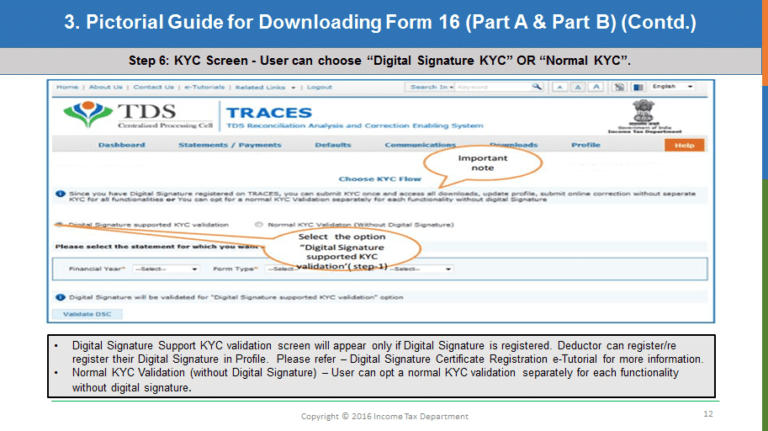 Form 16 (Part A & Part B) - Download Procedure PDF - InstaPDF