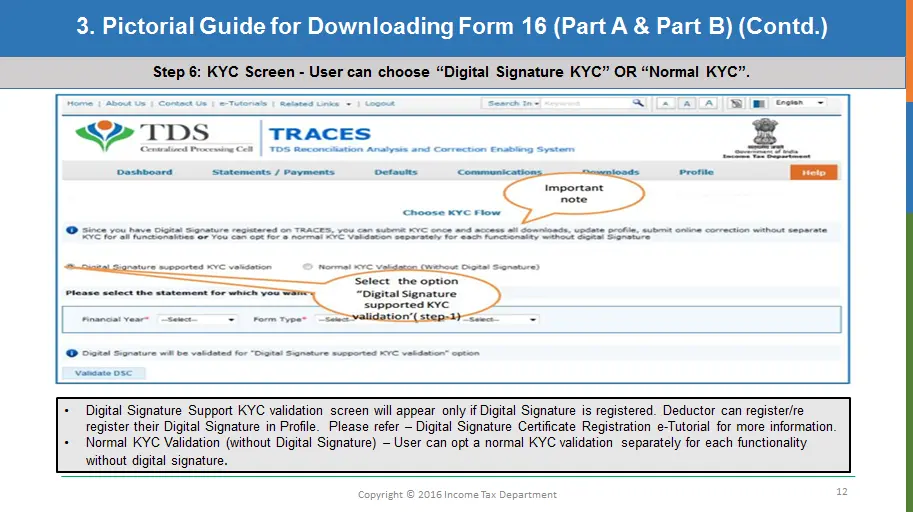Form 16 (Part A & Part B) - Download Procedure PDF - InstaPDF