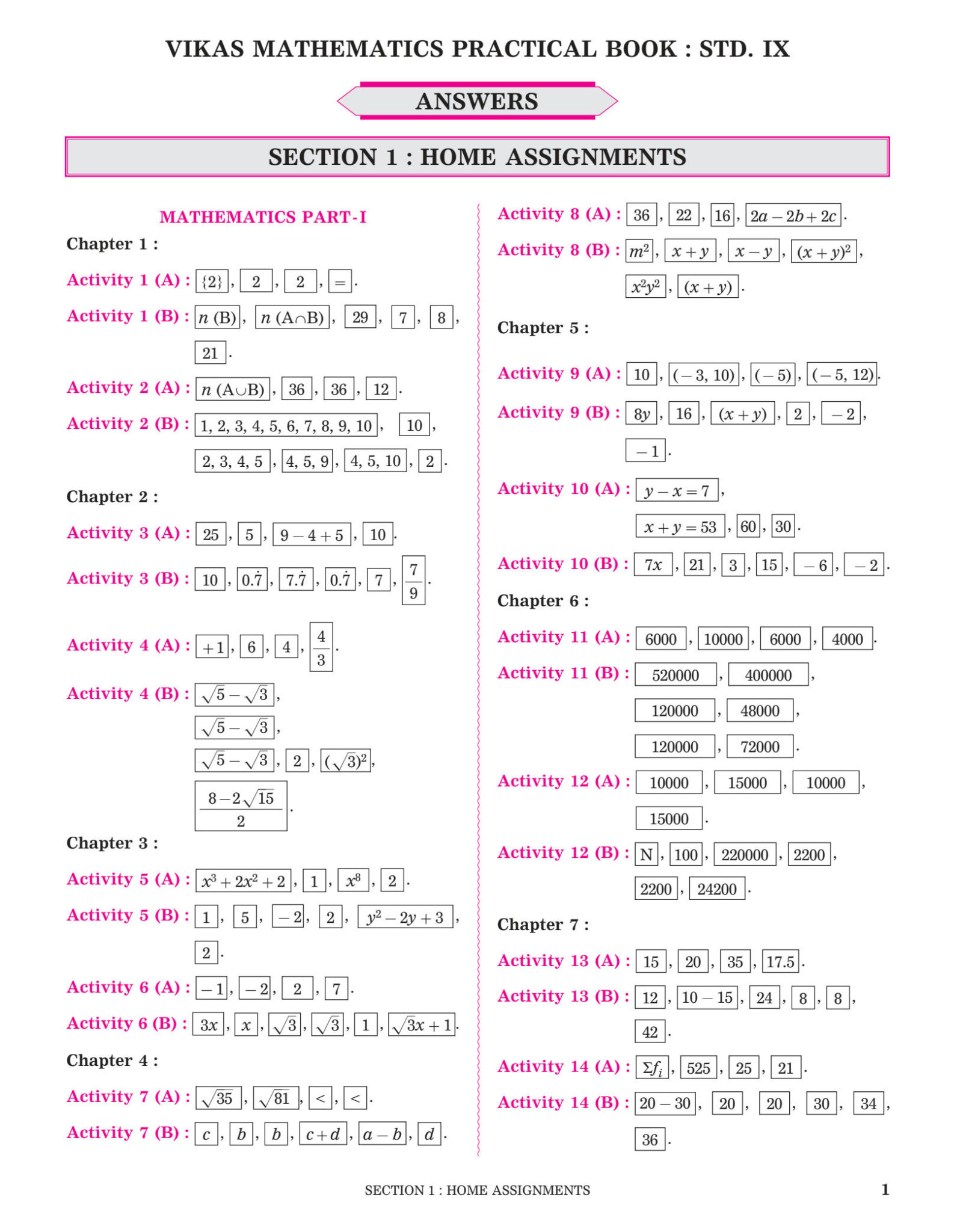 Vikas Mathematics Practical Book Answers 9th Class 2025 PDF - InstaPDF