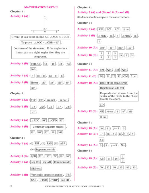 Vikas Mathematics Practical Book Answers 9th Class 2025 PDF - InstaPDF