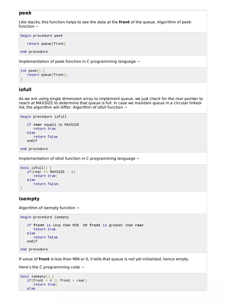 Queue In Data Structure PDF InstaPDF
