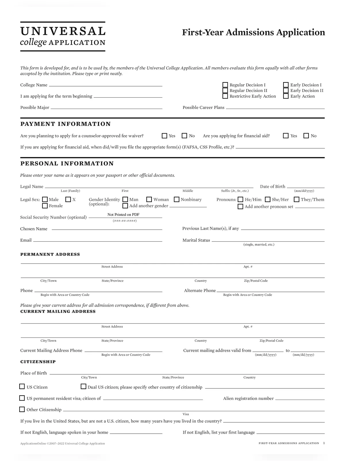 College Admission Form PDF InstaPDF College Admission Form PDF InstaPDF