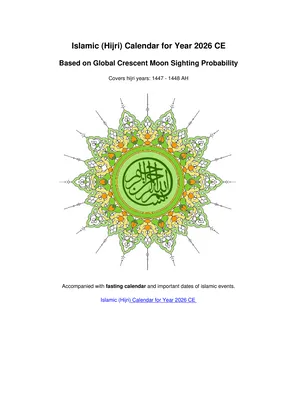 Islamic Calendar 2026 PDF - InstaPDF